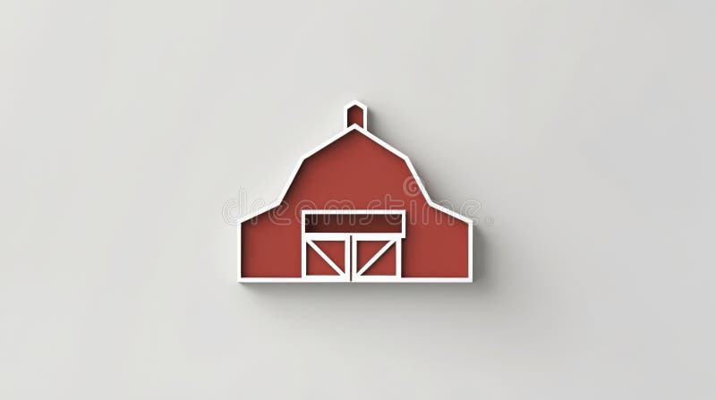 A Minimalist Red Structure with White Trim, Ideal for Design Elements ...