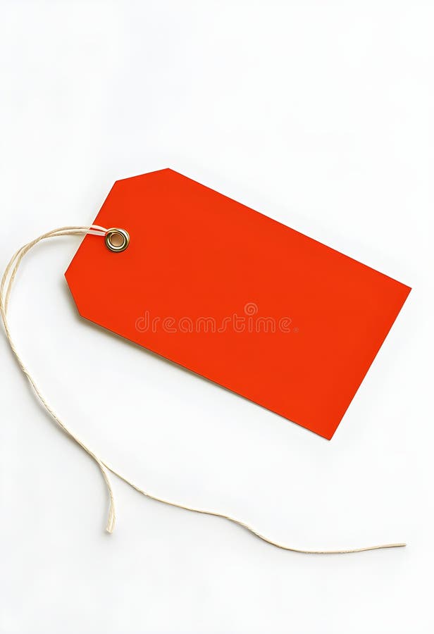Minimalist Red Tag on White Background, Perfect for Pricing or Labeling ...