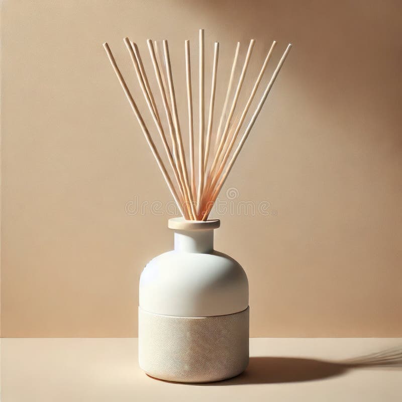 Minimalist Reed Diffuser with Textured Base and Soft Neutral Background ...