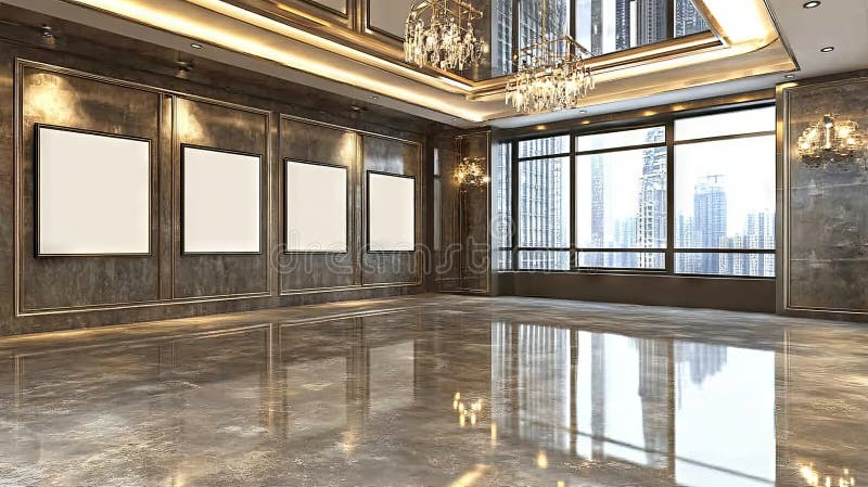 A Minimalist Representation of Art Gallery Frames is Set Against a ...