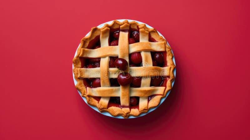 A Minimalist Representation of a Cherry Pie, Featuring Clean Lines ...