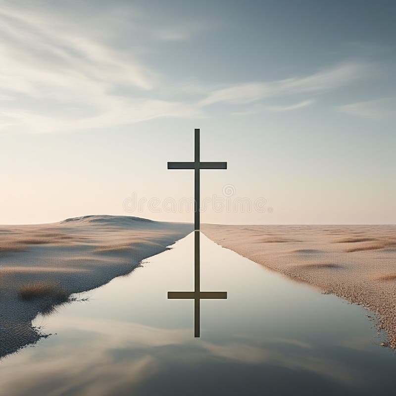 A Minimalist Representation of a Cross in a Serene Natural Setting ...