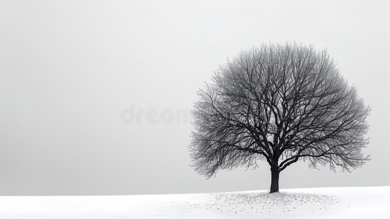 A Minimalist Representation of a Tree, with Bold Outlines and Sparse ...