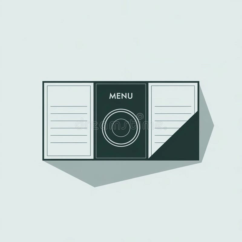 Restaurant Menu with Simple Design on Pale Blue Background Minimalist ...