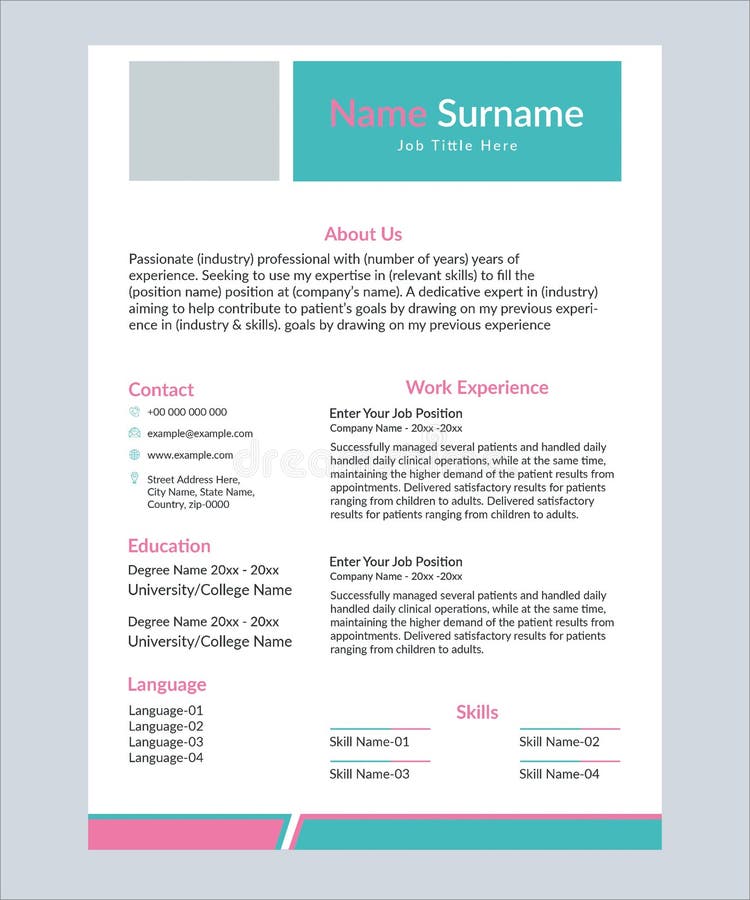 Minimalist Resume Cv Template Cv Professional Stock Vector ...