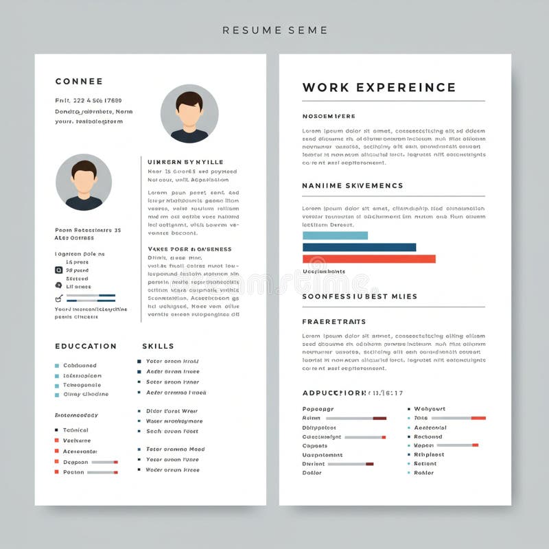 Column Resume Template Stock Illustrations – 21 Column Resume Template ...