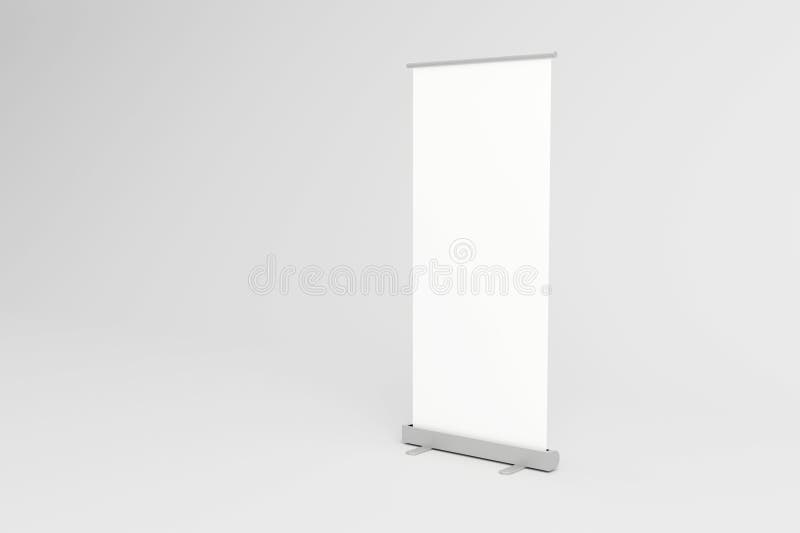 Minimalist Retractable Banner Stand with Blank White Display Stock ...