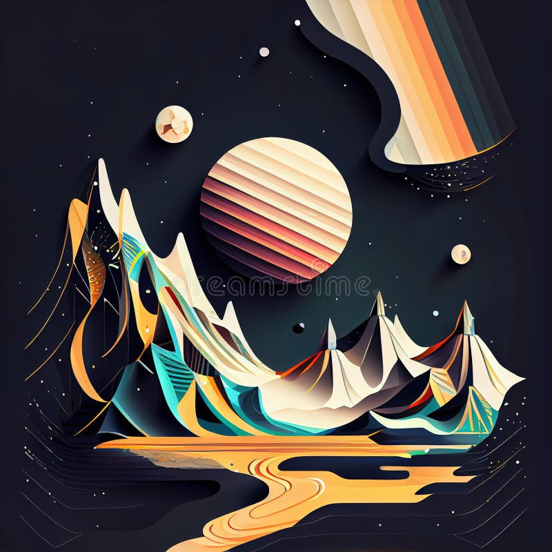 Retro Moonscape Stock Illustrations – 250 Retro Moonscape Stock ...