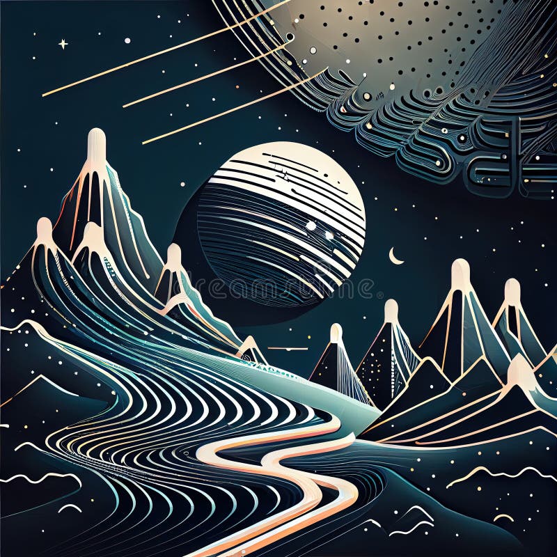 Retro Moonscape Stock Illustrations – 250 Retro Moonscape Stock ...