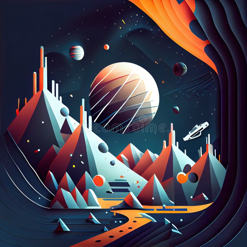 Retro Moonscape Stock Illustrations – 250 Retro Moonscape Stock ...