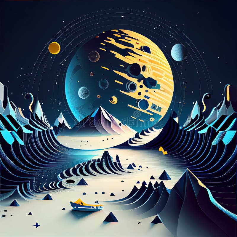 Retro Moonscape Stock Illustrations – 250 Retro Moonscape Stock ...