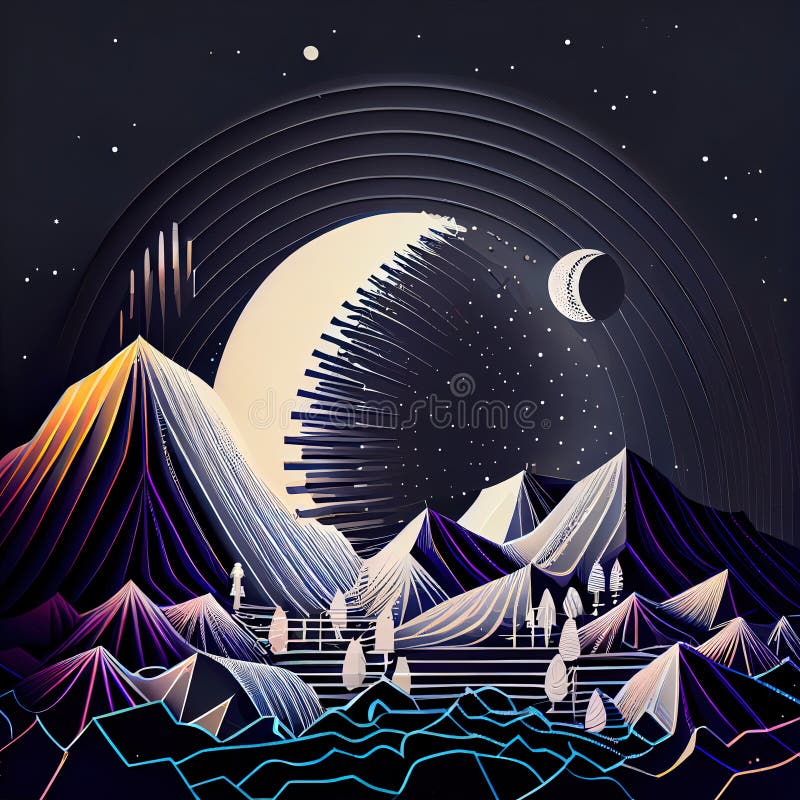 Retro Moonscape Stock Illustrations – 250 Retro Moonscape Stock ...