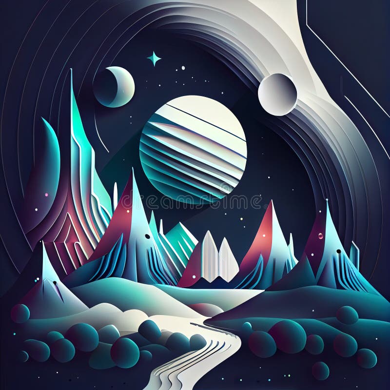 Retro Moonscape Stock Illustrations – 250 Retro Moonscape Stock ...