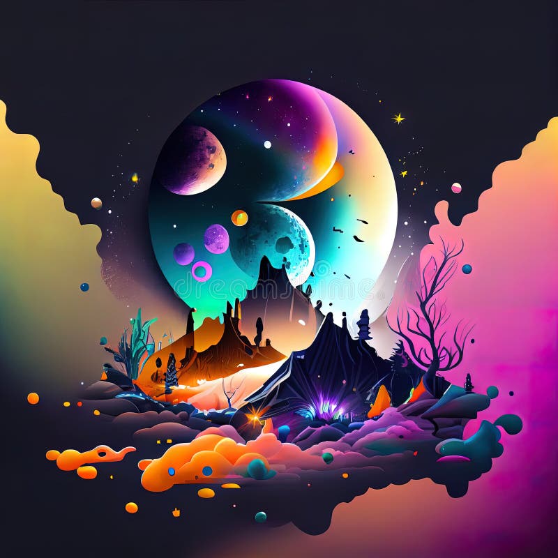 Retro Moonscape Stock Illustrations – 250 Retro Moonscape Stock ...