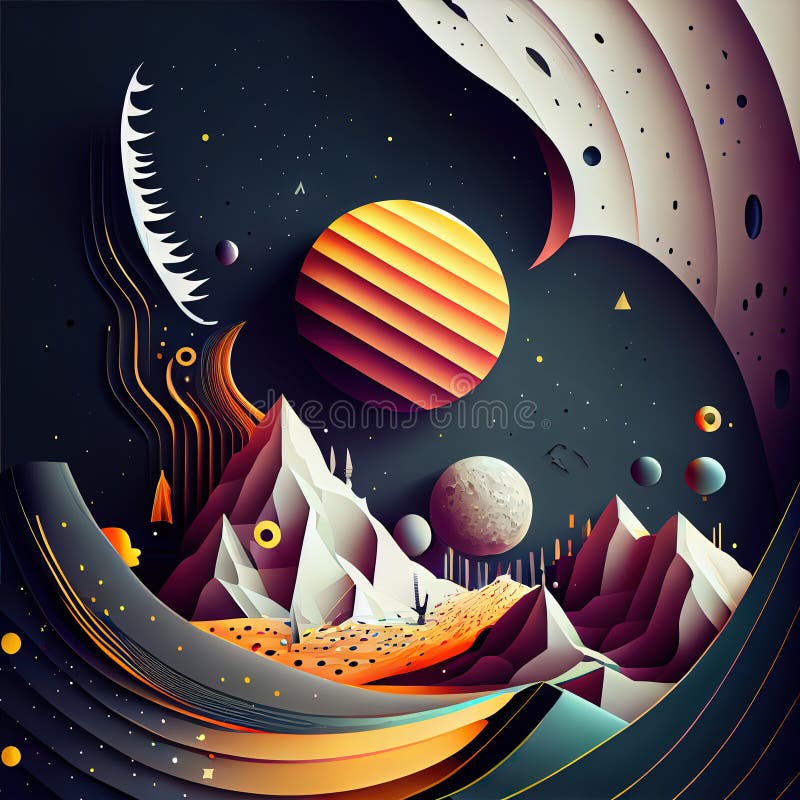 Retro Moonscape Stock Illustrations – 250 Retro Moonscape Stock ...