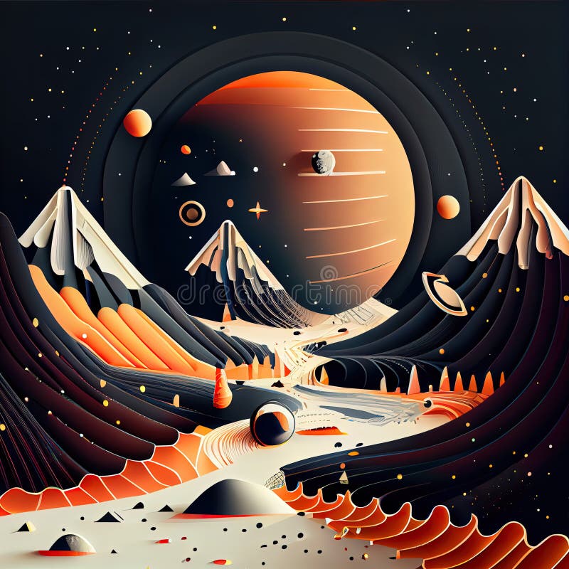 Retro Moonscape Stock Illustrations – 250 Retro Moonscape Stock ...