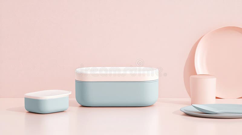 A Minimalist Reusable Lunch Container Styled with Soft Branding on a ...