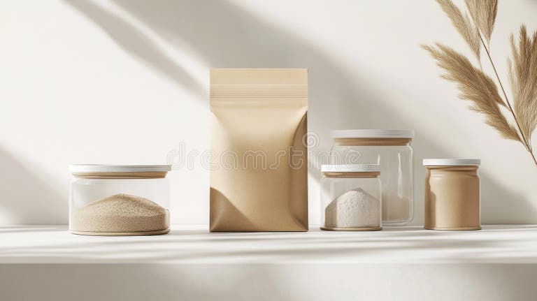 Minimalist Reusable Packaging with Sustainable Material Choice Stock ...