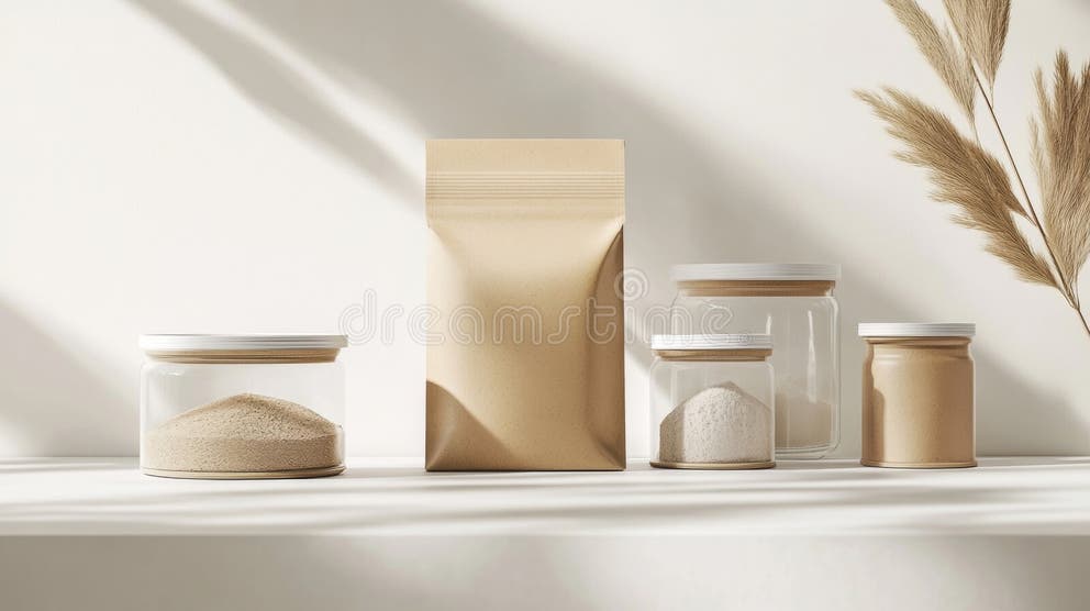 Minimalist Reusable Packaging with Sustainable Material Choice Stock ...