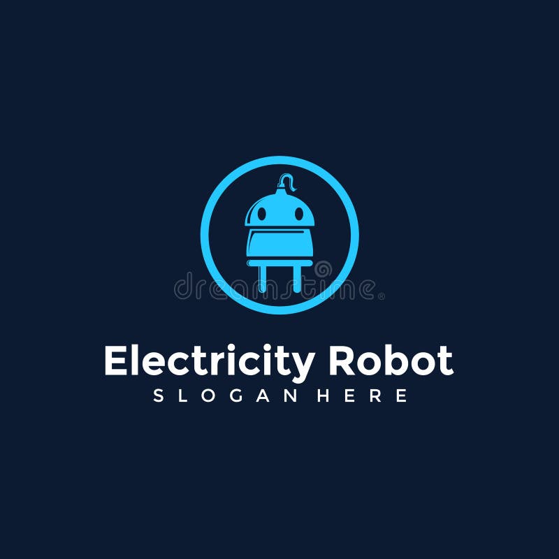 Minimalist Robot Electricity Logo Design. Vector Illustration Eps.10 ...