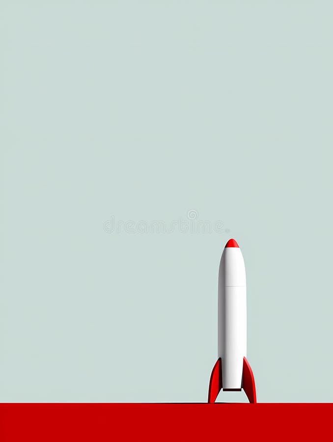 Minimalist Rocket in Empty Space Clean Spacecraft Design Stock Photo ...