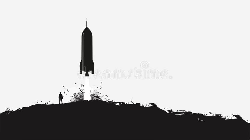 Rocket Minimalist Silhouette Modern Design Concept Stock Vector ...