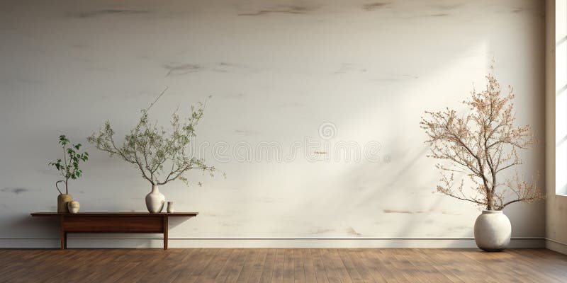 Minimalist Room. Clear Wall. Sun Rays from the Window Stock ...