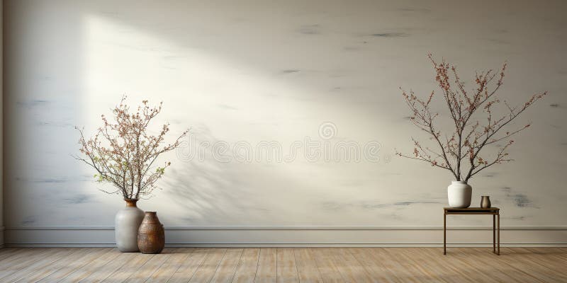 Minimalist Room. Clear Wall. Sun Rays from the Window Stock ...