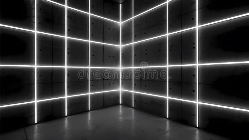 A Square Space Formed by Abstract White Lights Stock Illustration ...