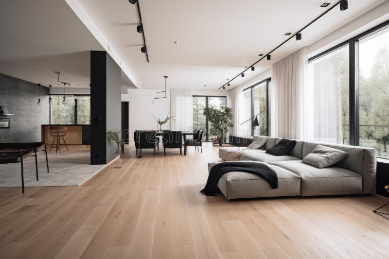 Minimalist Room with Uncluttered Floor, Walls, and Ceiling Stock ...