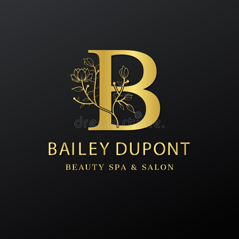 Minimalist Round B Initial Letter Floral Beauty Logo Stock Vector ...