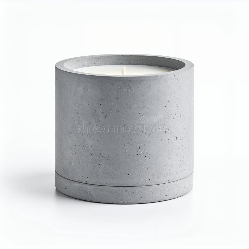 Minimalist Round Candle in Textured Concrete Container Home Decor ...