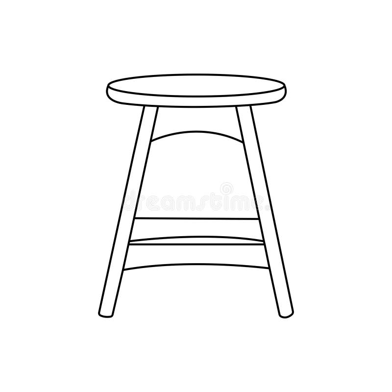 Minimalist Round Chair Icon Stock Vector - Illustration of rounded, living: 341837017