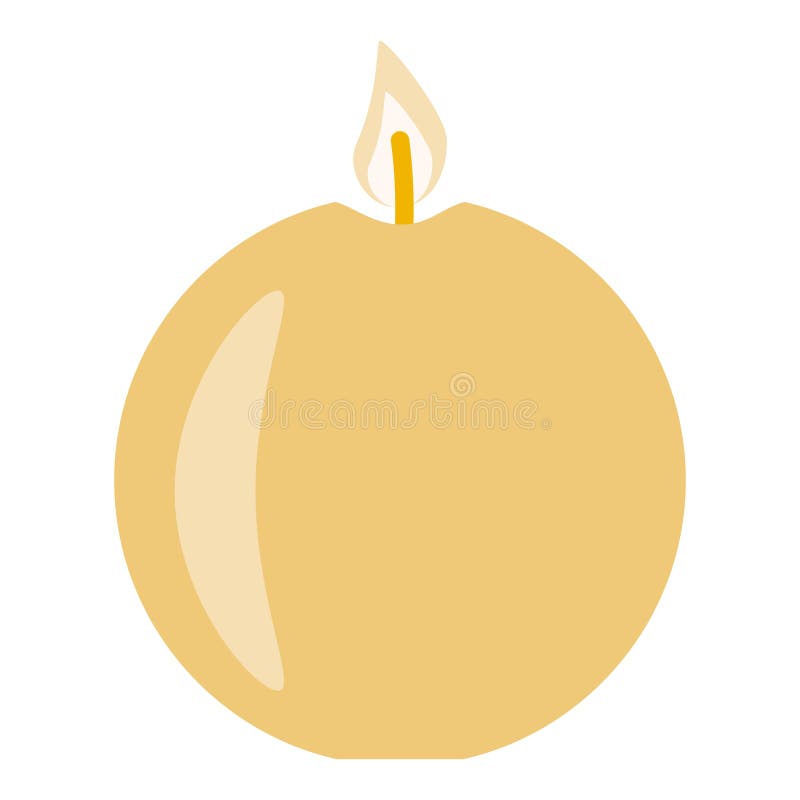 Minimalist Round Geometric Shape Candle, Decor Element, Flat Vector ...