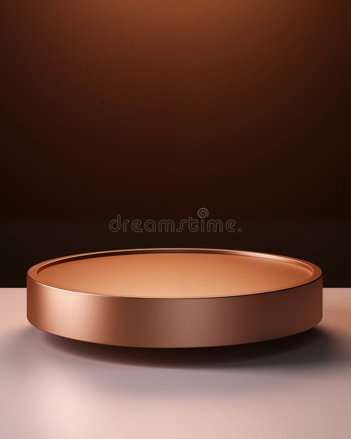 Minimalist Round Podium on a Bronze Metallic Surface Stock Illustration ...