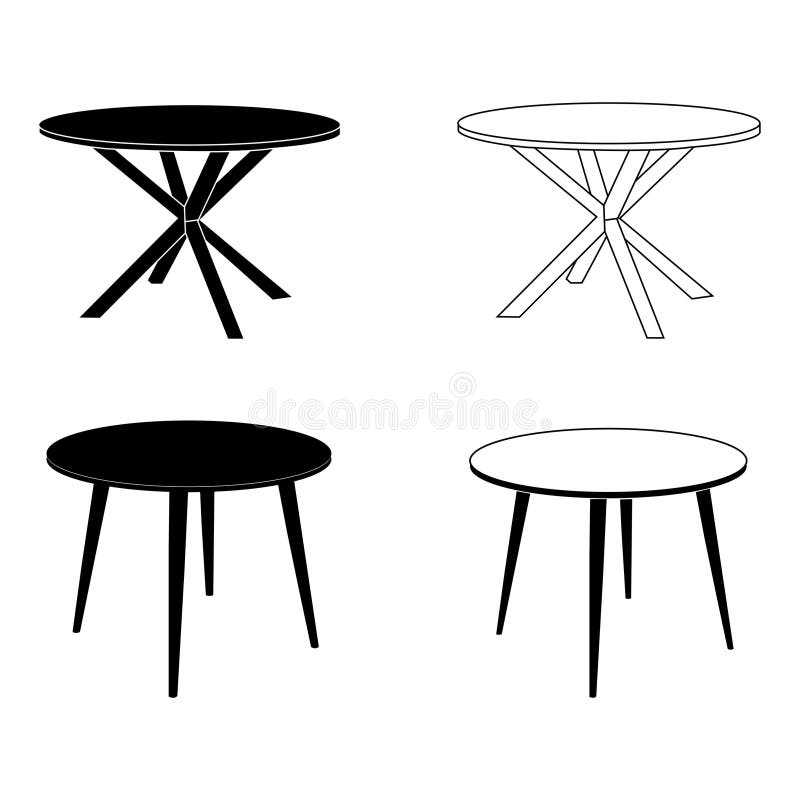 Minimalist Round Table Icon Design Stock Vector - Illustration of room ...