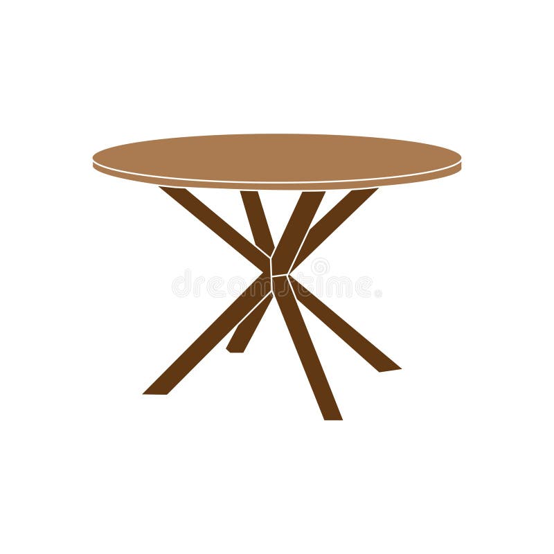 Minimalist Round Table Icon Stock Vector - Illustration of decoration ...