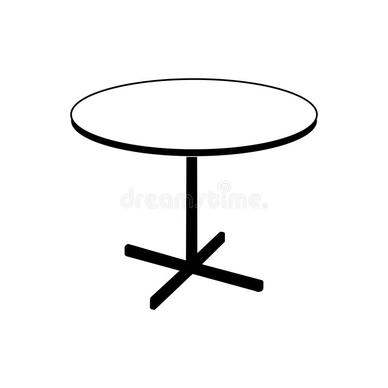 Minimalist Round Table Icon Stock Vector - Illustration of apartment ...