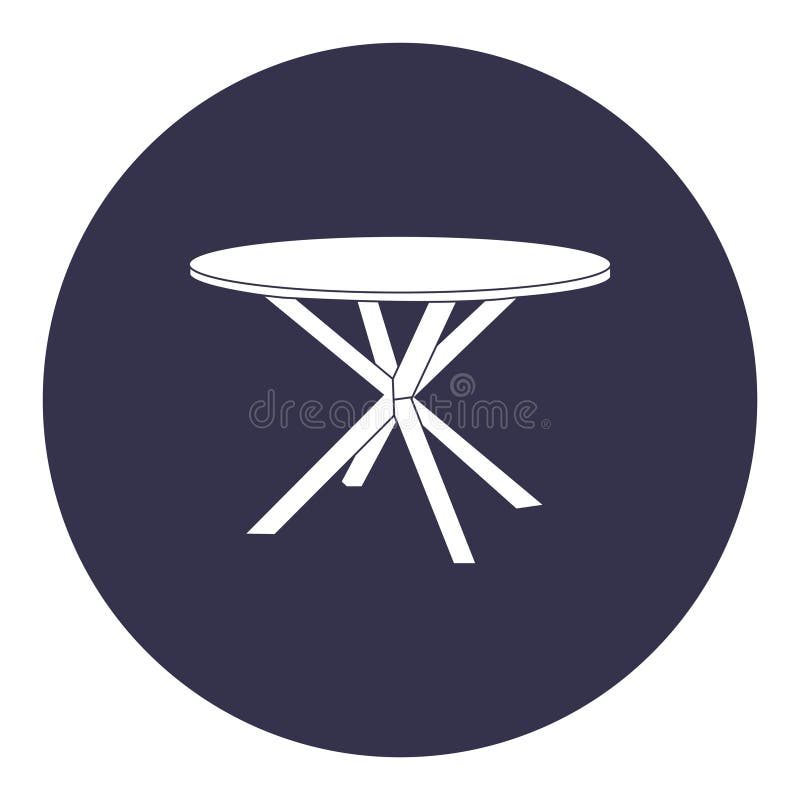 Minimalist Round Table Icon Stock Vector - Illustration of outline ...