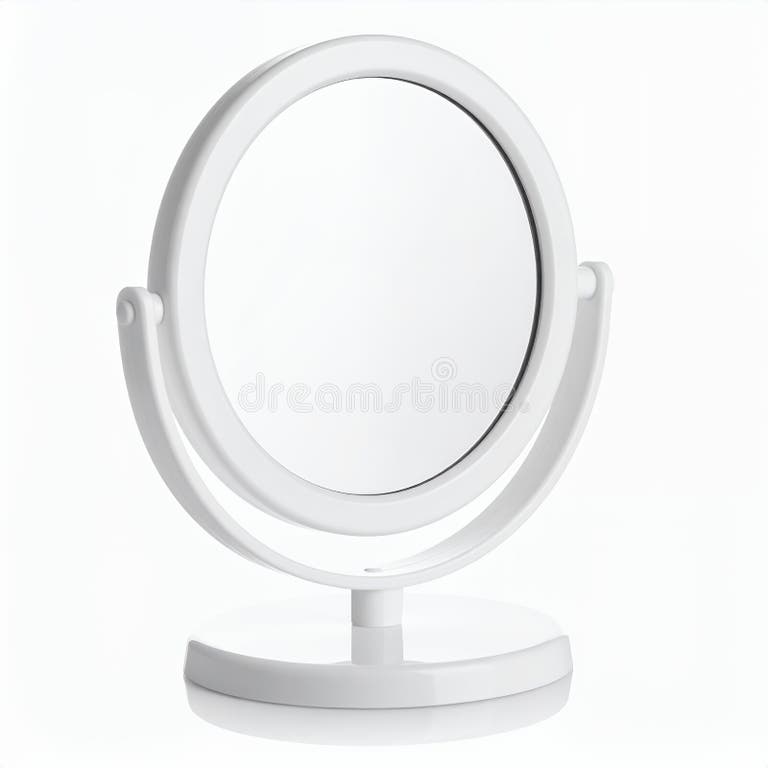 Minimalist Round Vanity Mirror Pristine Aesthetic Displaying Reflection ...