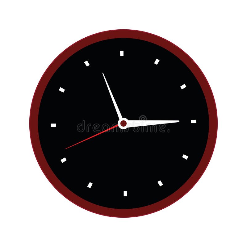 Minimalist Round Wall Clock Vector Art Illustration Stock Illustration ...