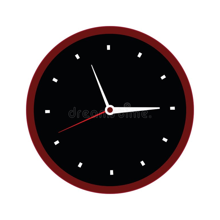 Minimalist Round Wall Clock Vector Art Illustration Stock Illustration ...