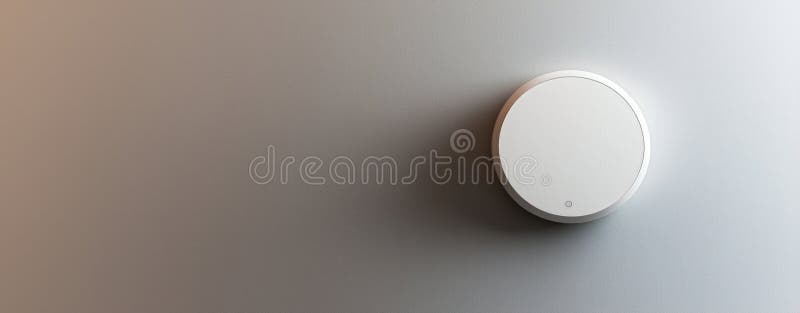 Minimalist Round Wall Thermostat on Plain Surface for Smart Home ...