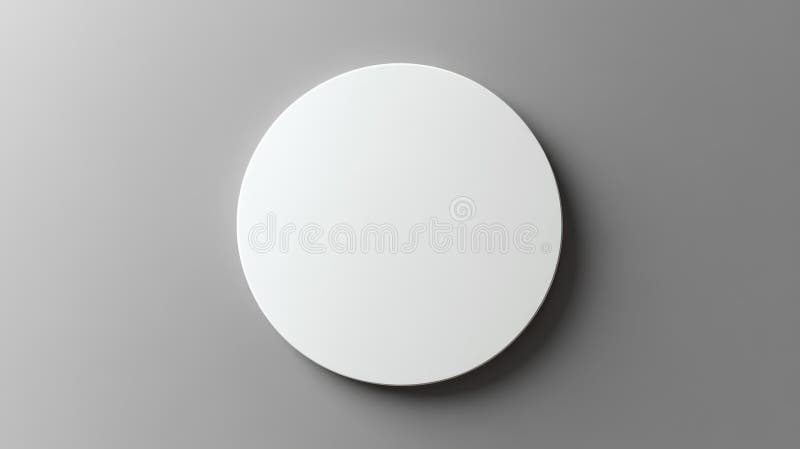 Minimalist Round White Disc on Gray Background Generative AI Stock ...