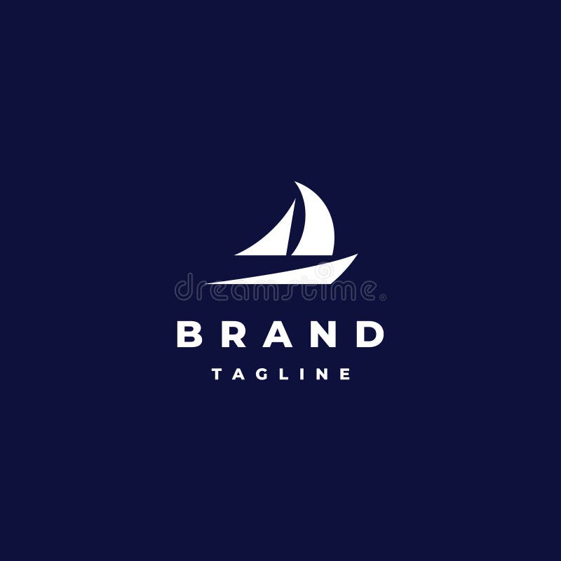 Minimalist Sailing Ship Icon with Forward Leaning Style Design Stock ...