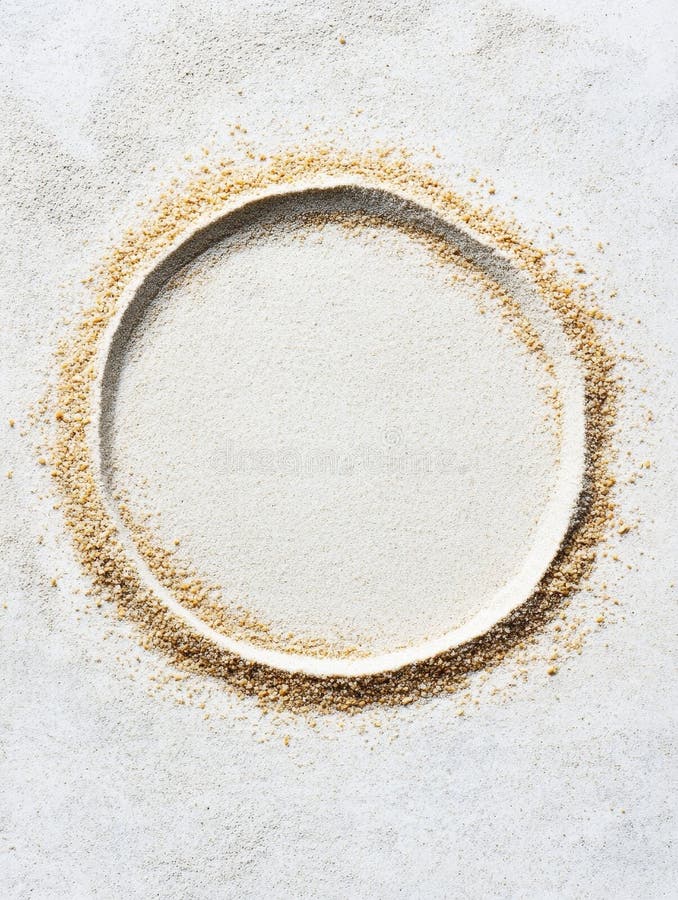 Minimalist Sand Circle Beach Image Simple Serene Circular Design ...