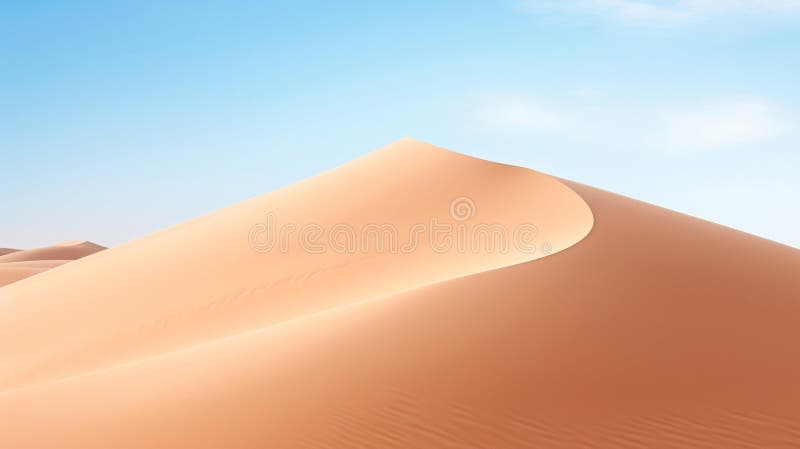 Minimalist Sand Dune Landscape in Warm Light Stock Illustration ...