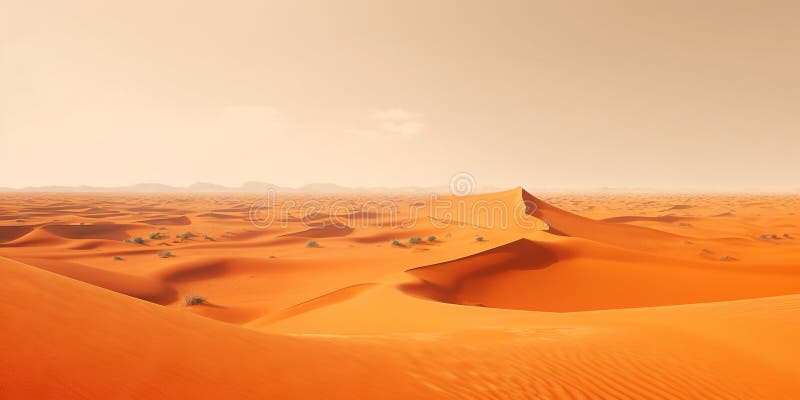 A Minimalist Sand Dunes in the Desert. Calm and Tranquil Landscape ...