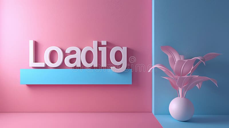 Minimalist Sans-serif Loading Text on Bright Background, Symbolizing ...
