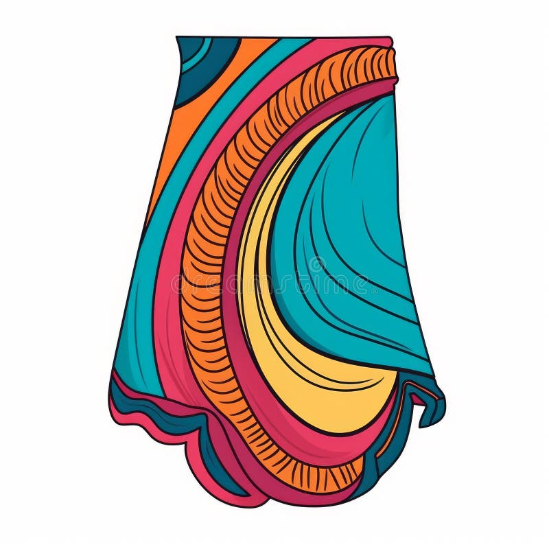 Minimalist Sarong Design Graphic in Colorful Vector Stock Illustration ...